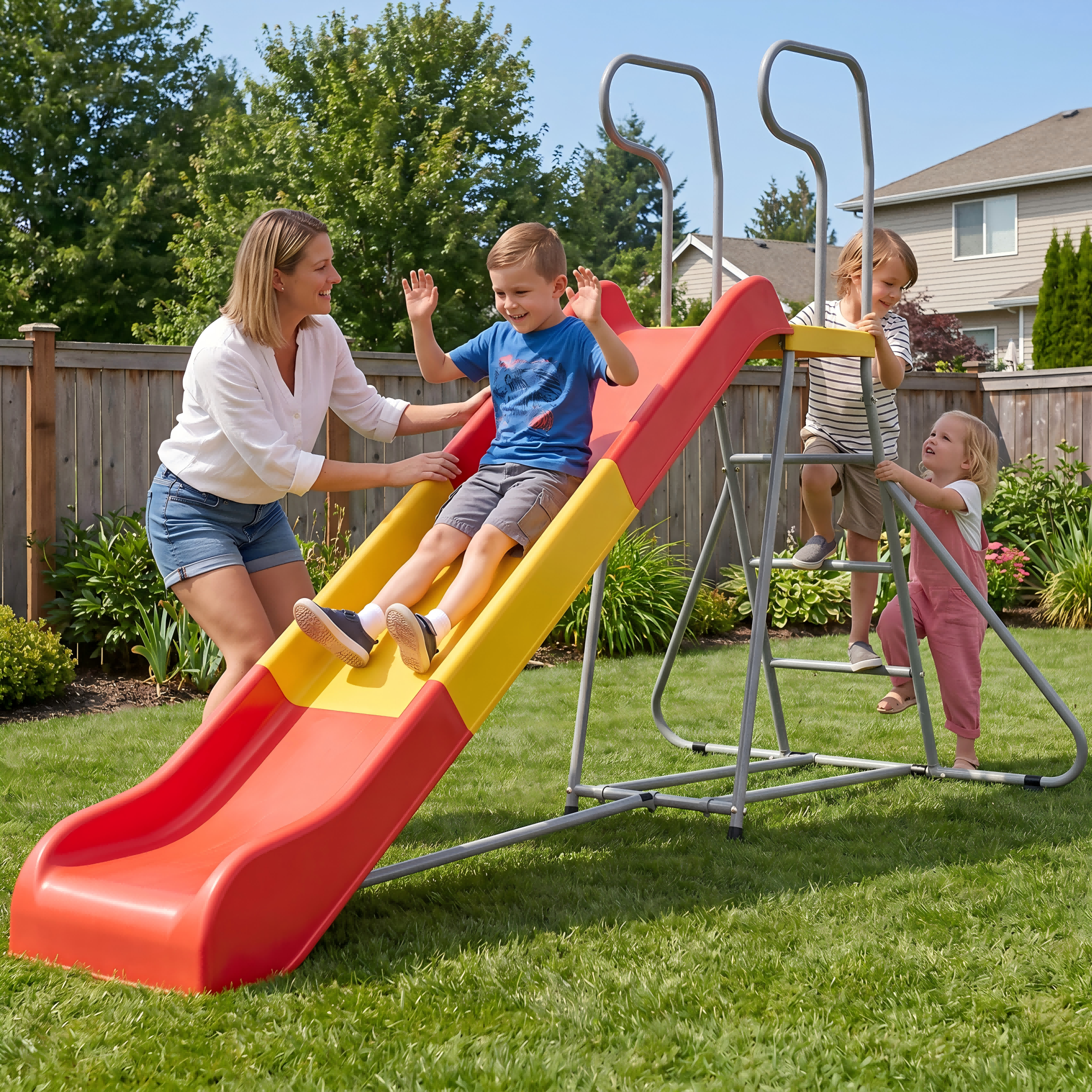 Kdymod 6.4FT Slide for Kids,Playground Equipment with Climbing Ladder ...