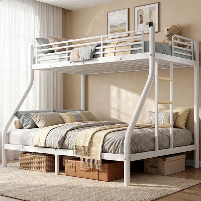 Kdymod Twin XL over Queen Metal Bunk Bed Set with Stairs & Storage ...
