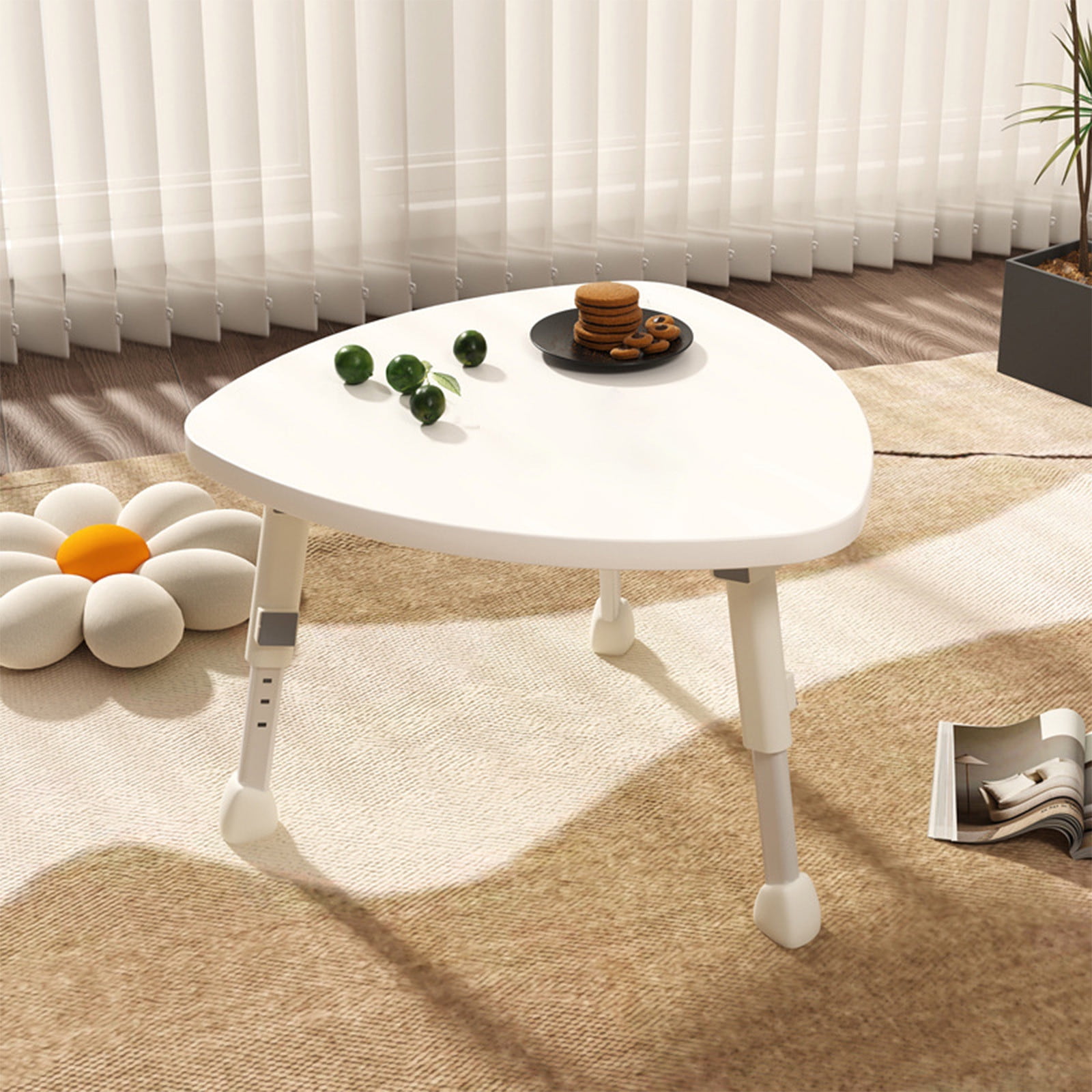 Ke1Clo Beige Folding Table under $5! Adjustable Lift Table for Small ...