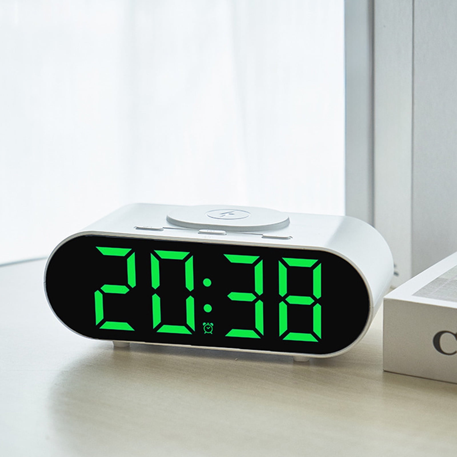 Ke1Clo Digital Alarm Clock with 15W Fast Wireless Charger, USB Charging ...