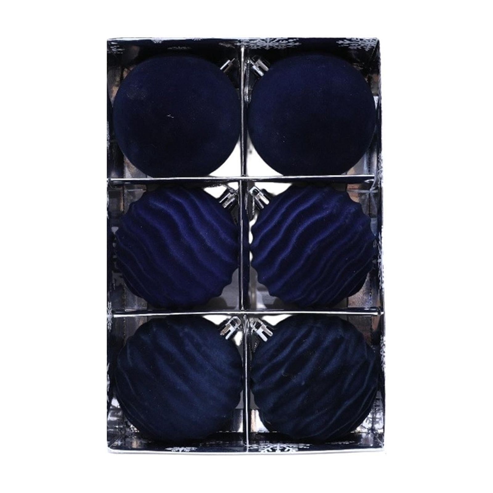 Ke1Clo Shatterproof Blue Velvet Christmas Ornaments, 6 Count, 3.15 ...