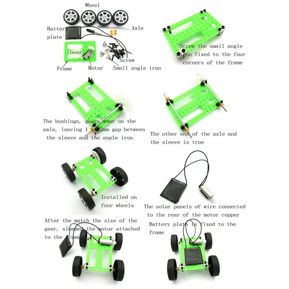 Ke1Clo Solar Powered DIY Car Kit Educational Toy for Children Science ...