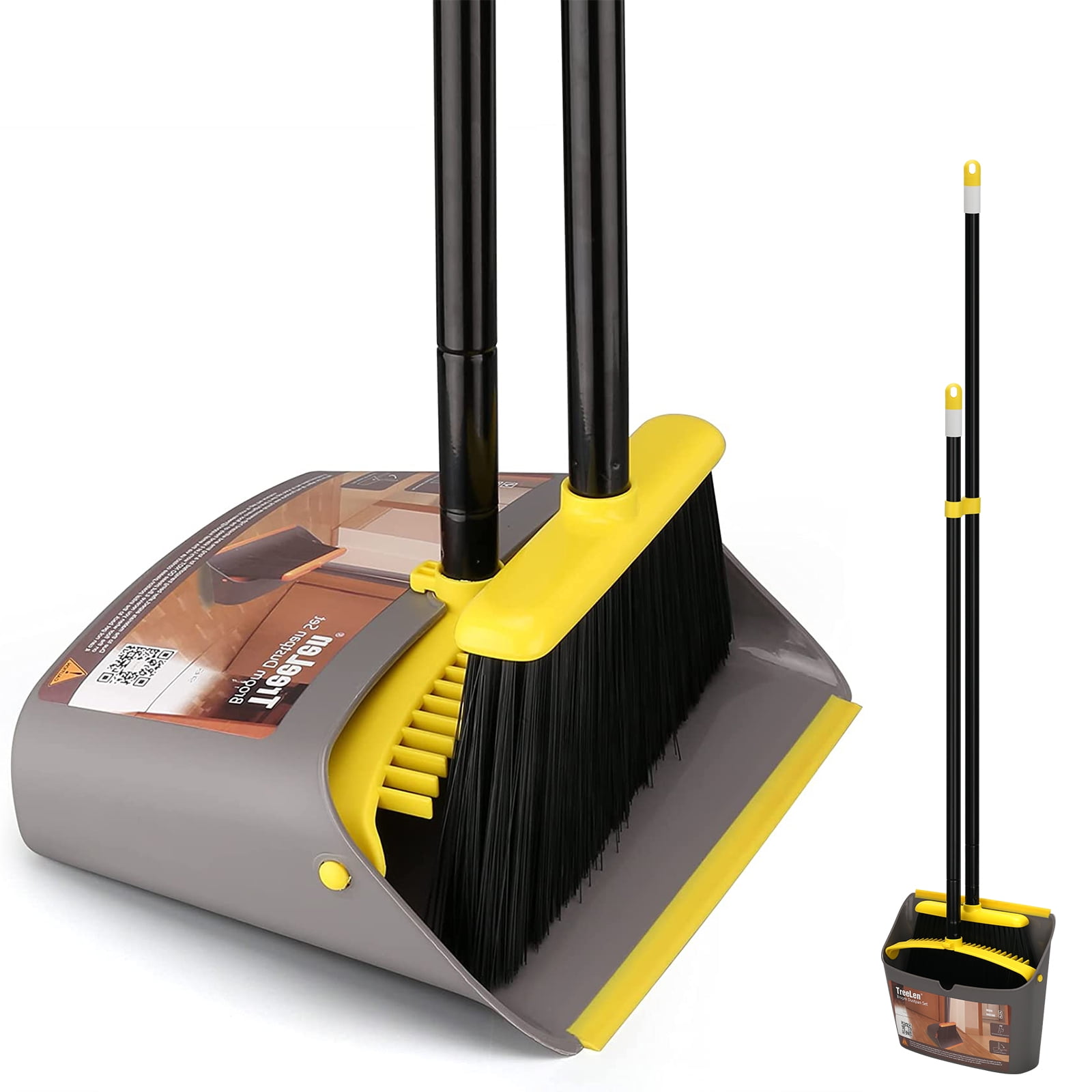 "KeFanta Standing Dustpan and Broom Combo Set, Long Handle 40""/52 ...
