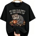 KeHetSoft Grumpy Tabby Cat Empty Coffee Cup Suit Funny Halloween Cotton ...
