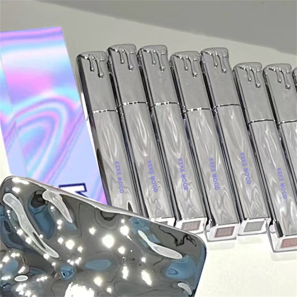 KeKeMood wave small silver tube mirror lip glaze moisturizing ...