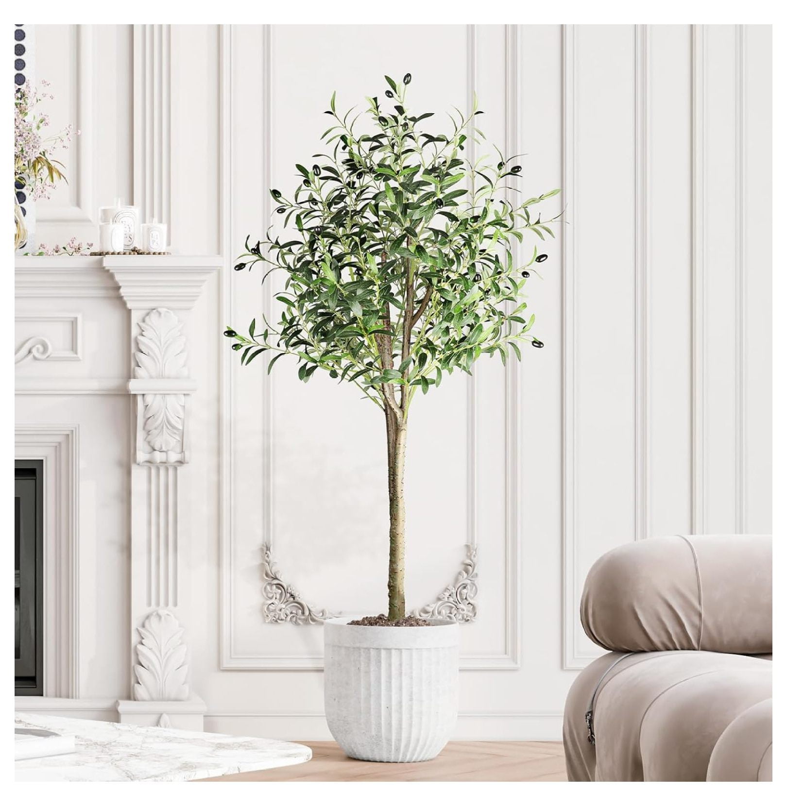 KeLiang Artificial Olive Tree 5FT Tall Faux Silk Planet for Home Office ...
