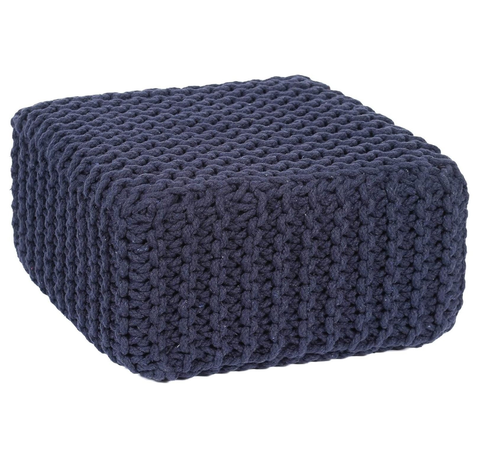 KeLiang Cube Low Pouf Foot Stool Ottoman - Hand Knitted Poof - Cord ...