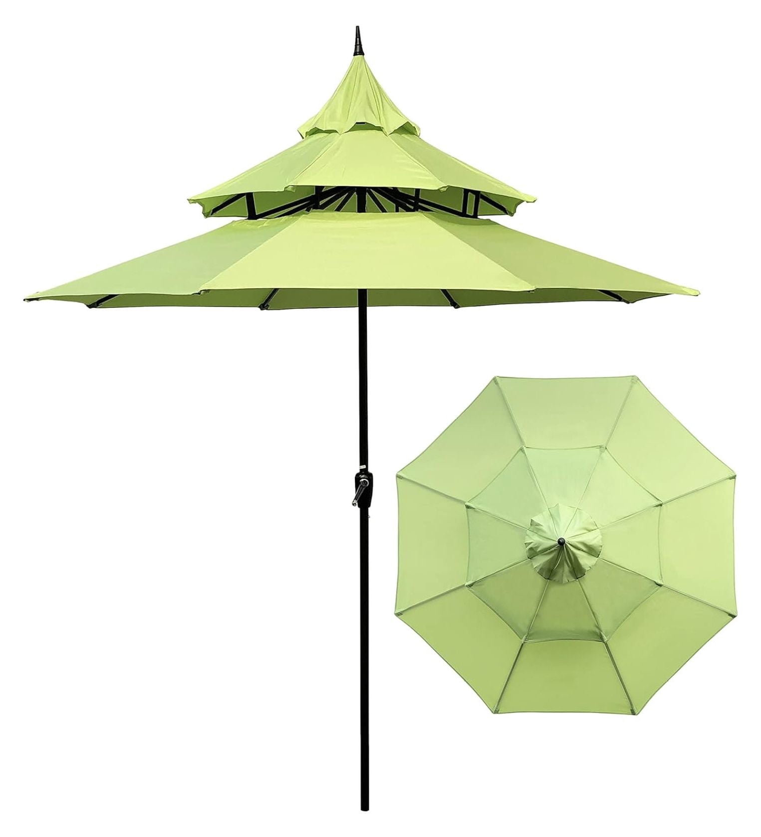 KeLiang Outdoor Patio Umbrella 9 Ft Pagoda with Crank, Weather ...