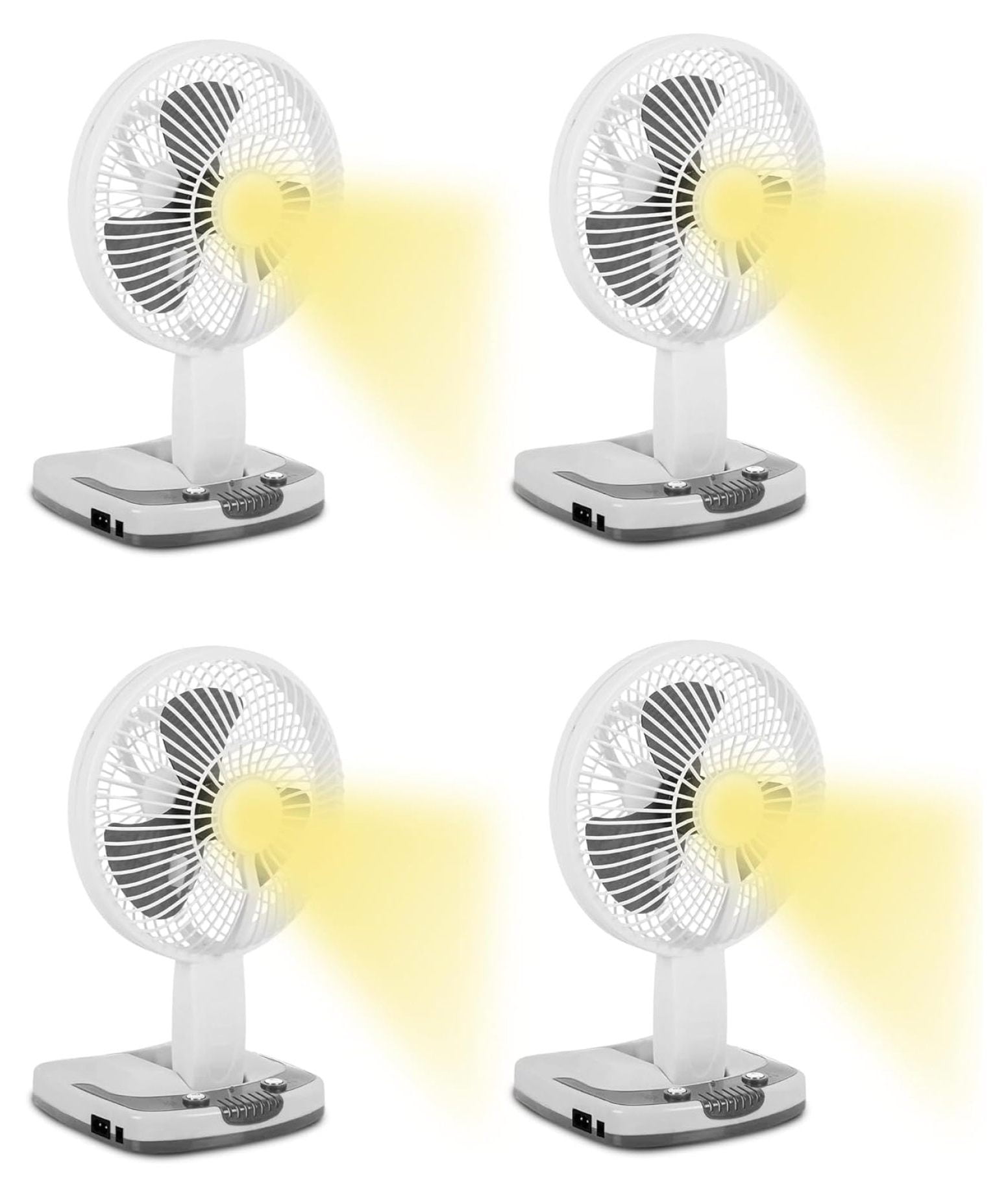 KeLiang (Qty 4 Adventure Series Rechargeable Desk/Wall Fan with LED ...