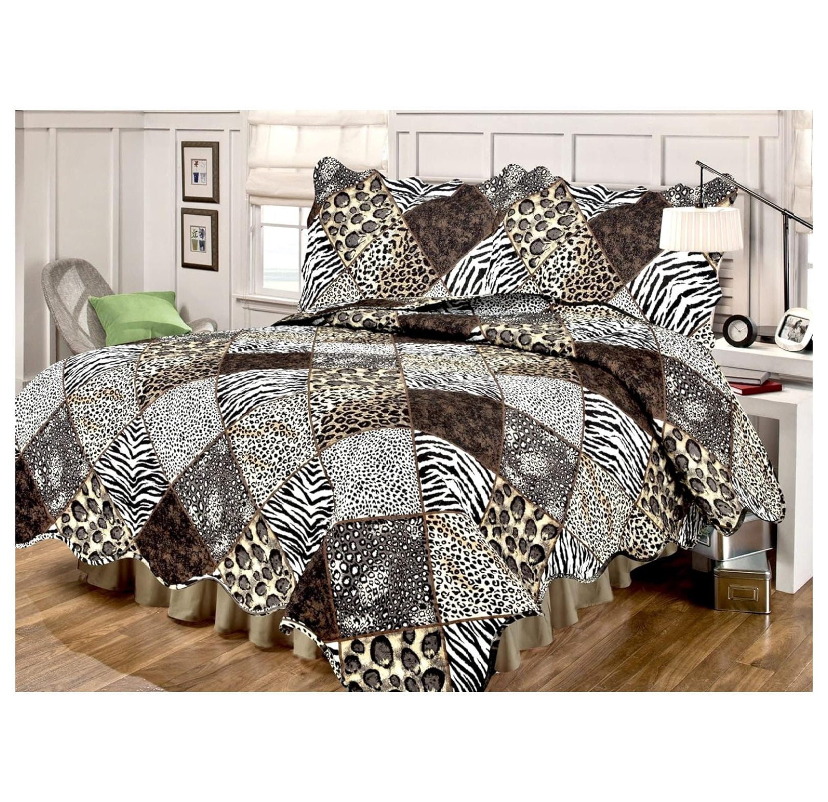 KeLiang Safari Brown Black Leopard Cheetah Zebra Animal Print Patchwork ...