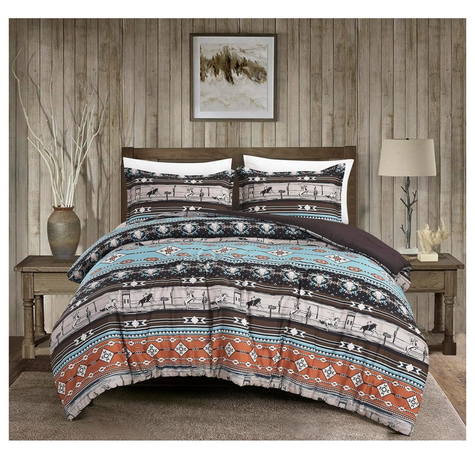 KeLiang Sawyer 3-Piece Southwestern Rodeo Comforter Set - Multicolor ...