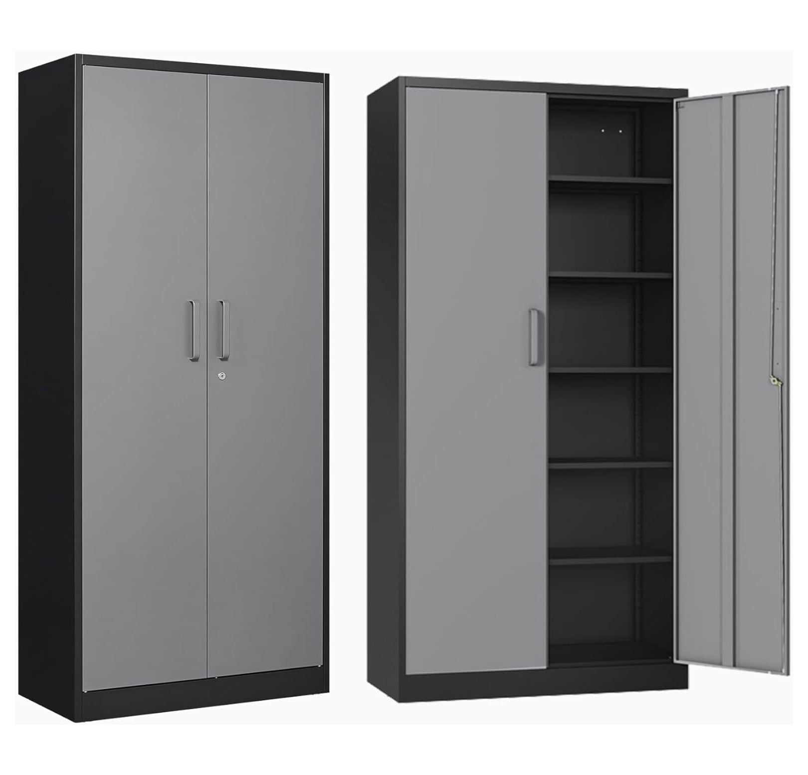 KeLiang Storage Cabinet with Doors and Shelves,71" Metal Storage ...