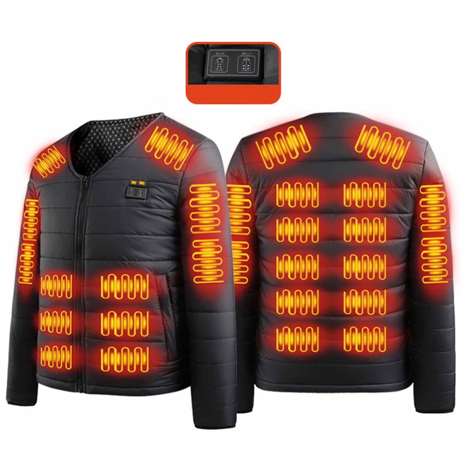 KeShDi Heated Jacket for Men Casual Solid One Control 24 Areas Heat ...