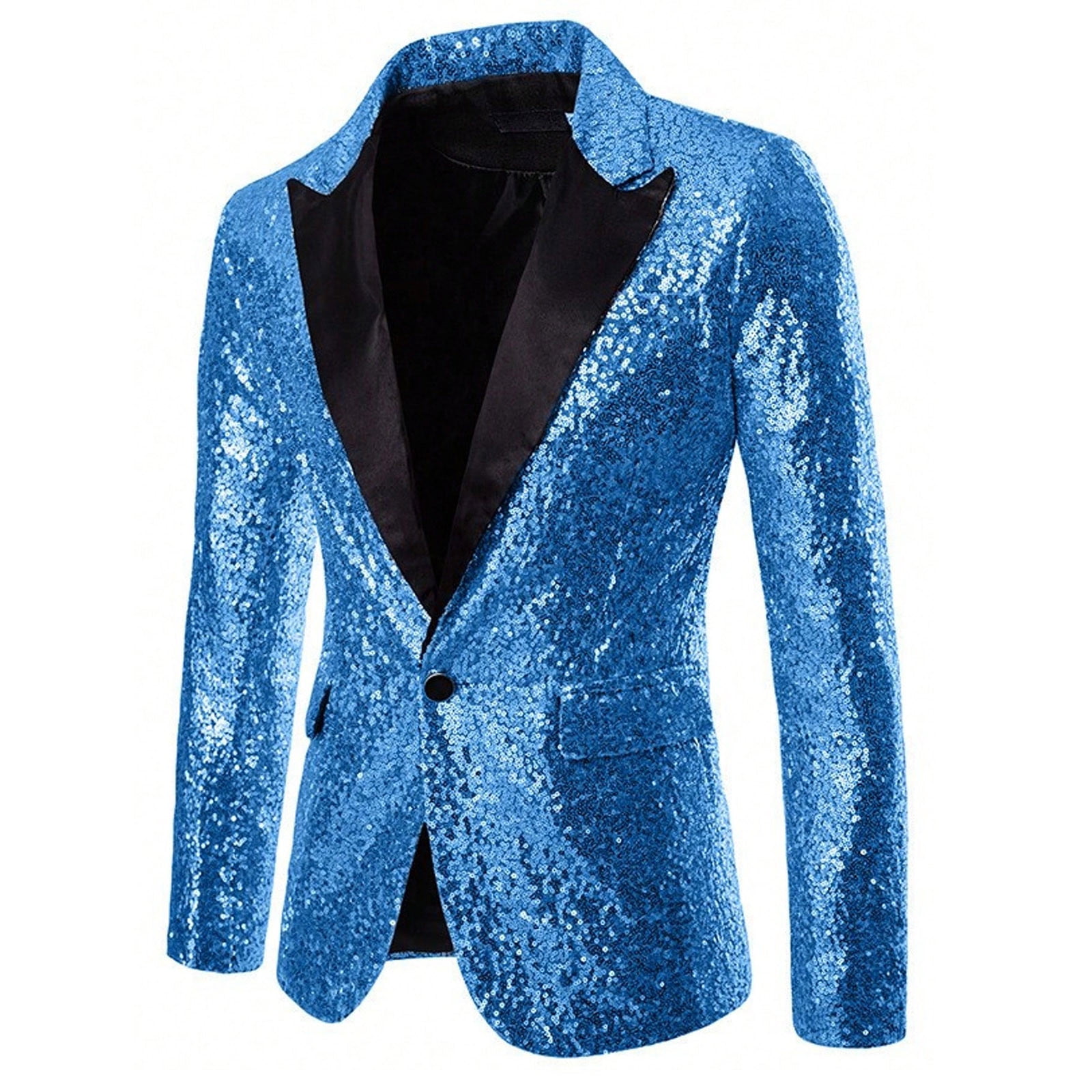 KeShDi Mens Sequin Blazer Suit Jacket Men's Solid Color Sequin ...