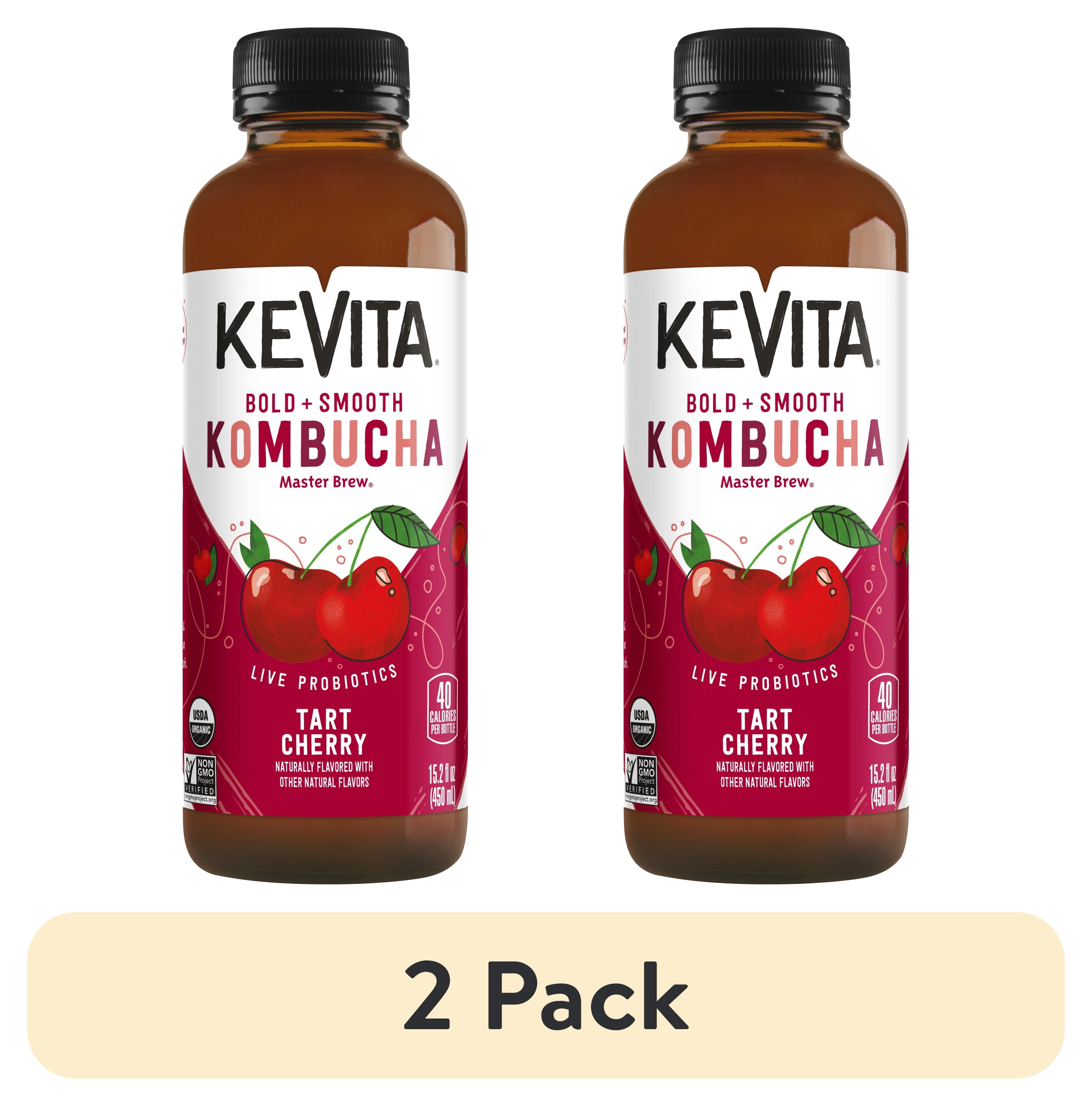 (2 pack) KeVita Master Brew Kombucha, Tart Cherry, 15.2 Fl Oz Bottle ...