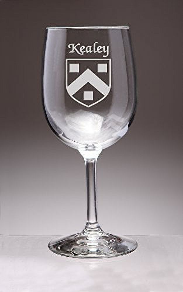 Kealey Irish Coat of Arms Wine Glasses - Set of 4 (Sand Etched ...