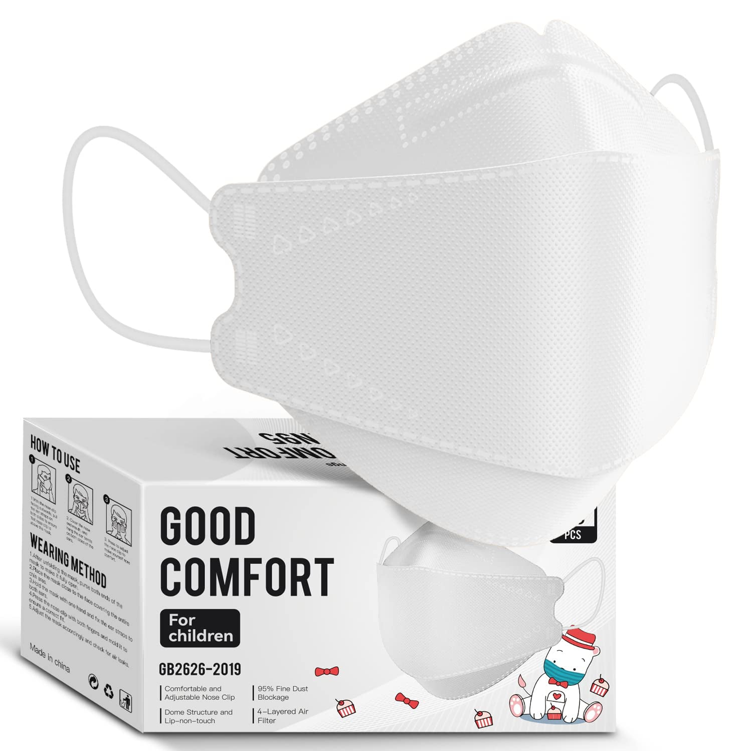 Keangs KN95 Face Masks 50 Pack, Breathable Protective Disposable Mask ...