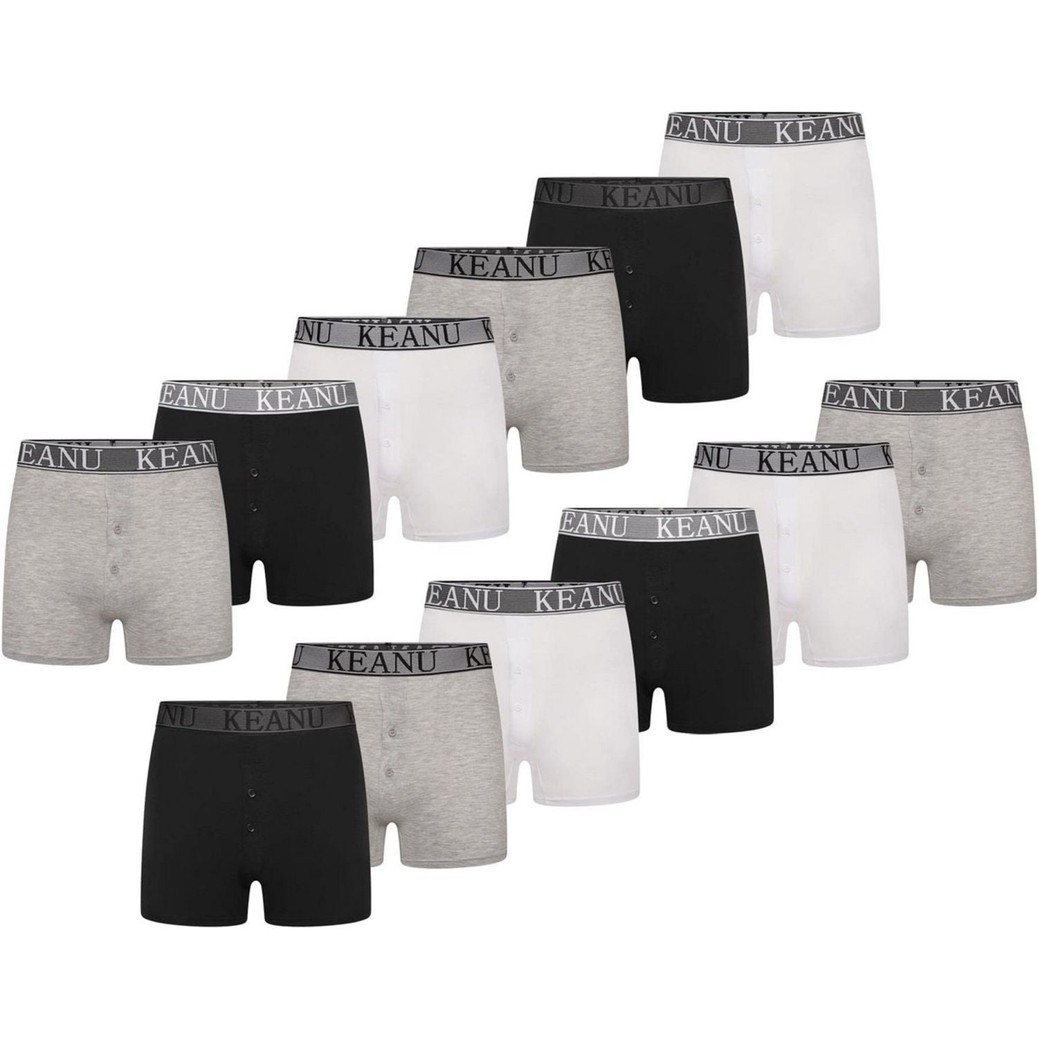 Keanu Mens Boxer Shorts (Pack of 12) - Walmart.com