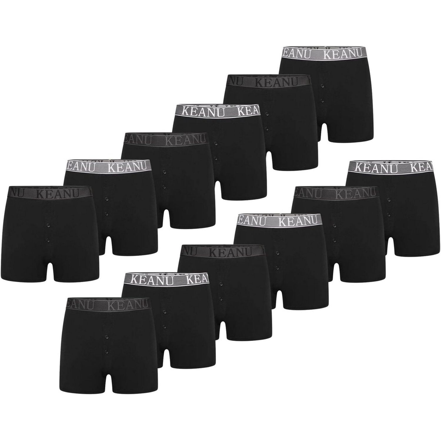 Keanu Mens Plain Boxer Shorts (Pack of 12) - Walmart.com