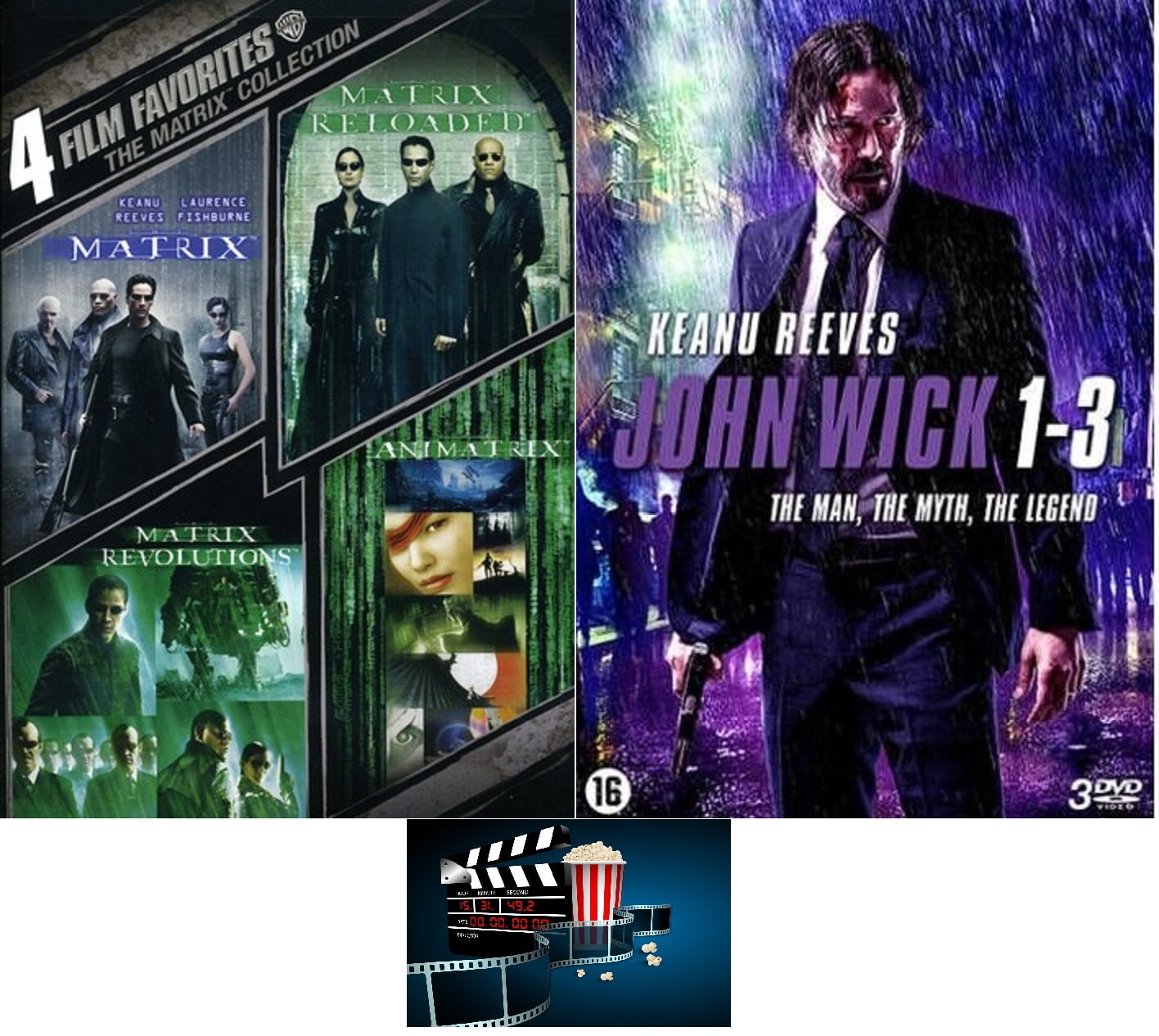 Keanu Reeves 7 Movie Set The Matrix 4 Film Collection & John Wick ...