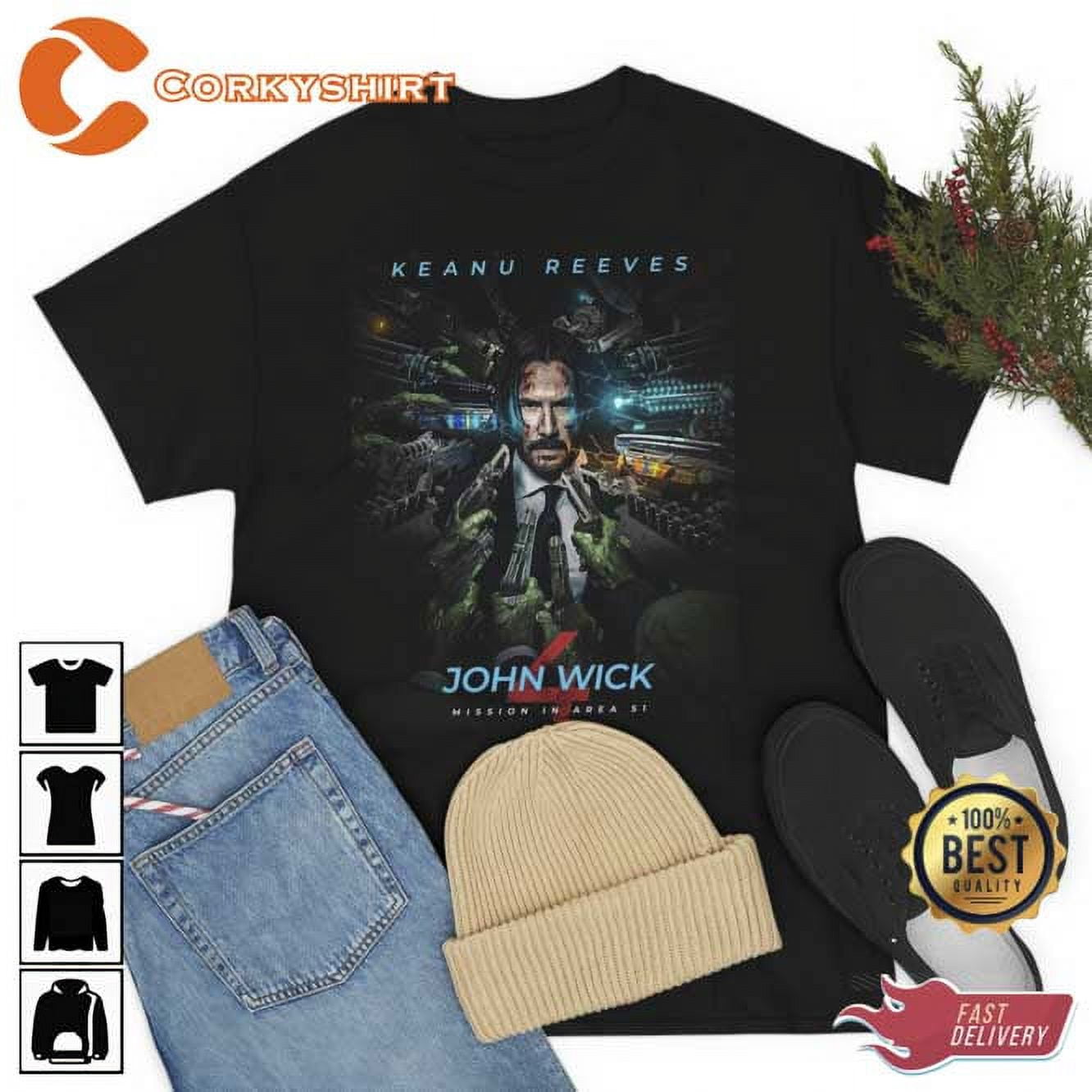 Keanu Reeves John Wick 4 2023 Movie Vintage 90s Shirt - Walmart.com