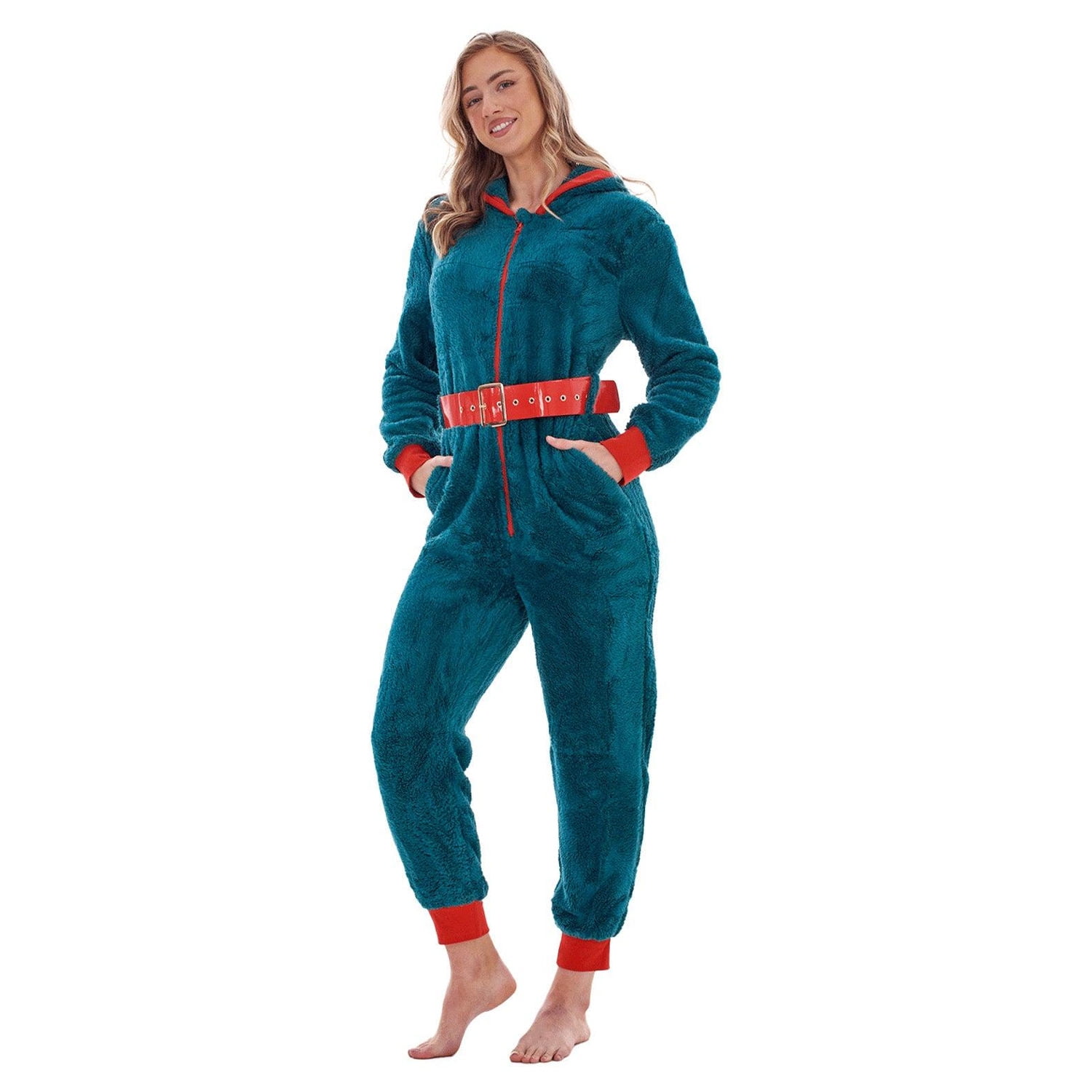 Keanu Womens Elf Fleece Hooded Jumpsuit - Walmart.com