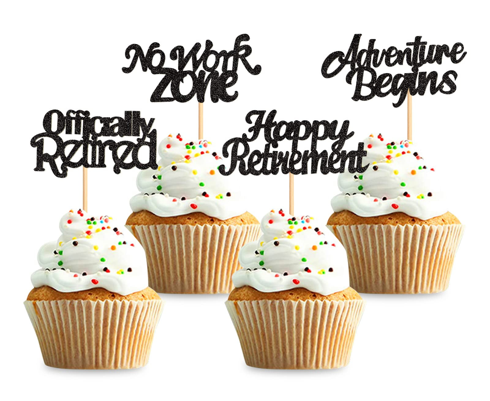Keaziu 24PCS Happy Retirement Cupcake Toppers Officially Retired No ...