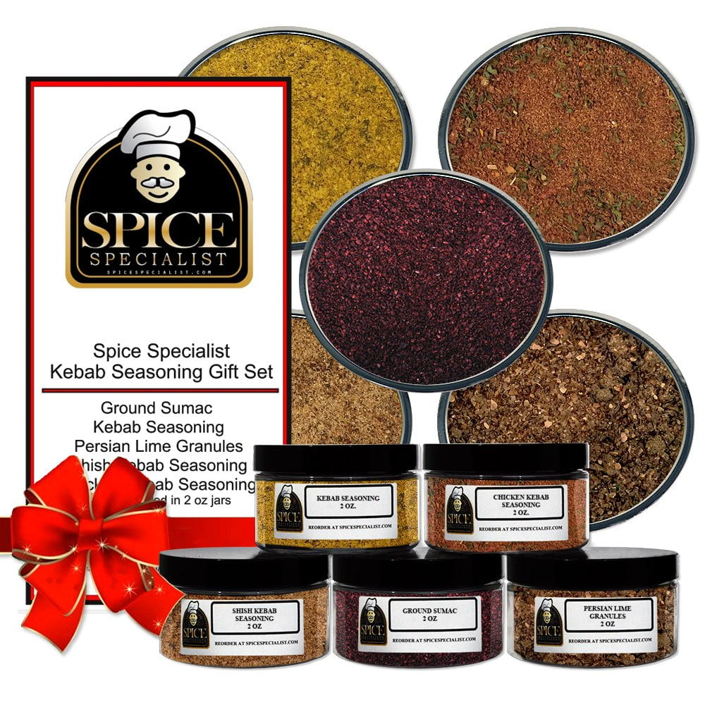Kebab Seasoning Spice Gift Set- Contains: 5 different spices in jars ...