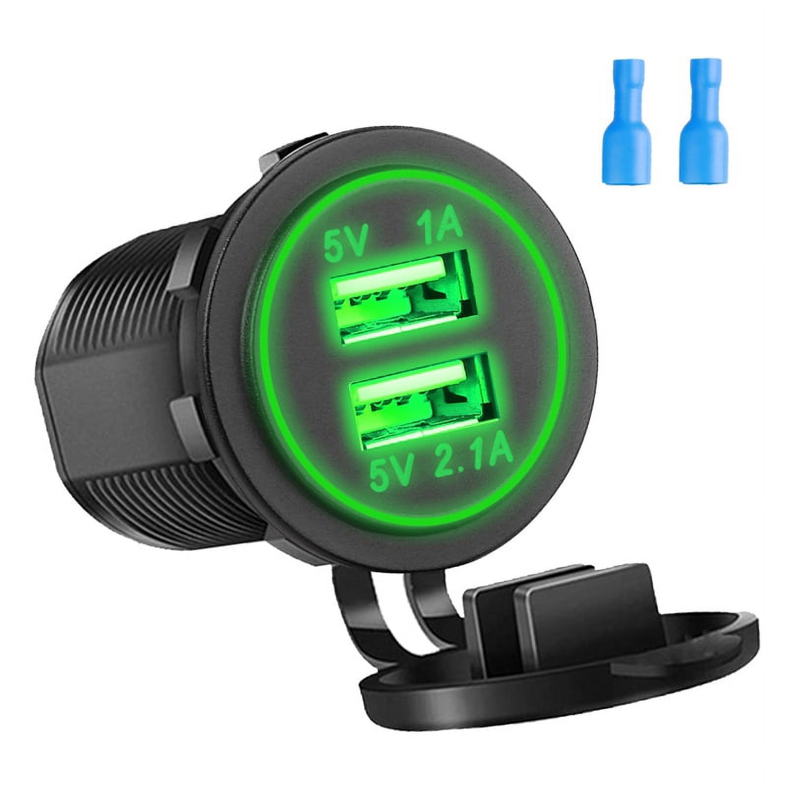 Kebidu 5V 3.1A 12V Dual USB Car Charger with Panel Waterproof Power ...
