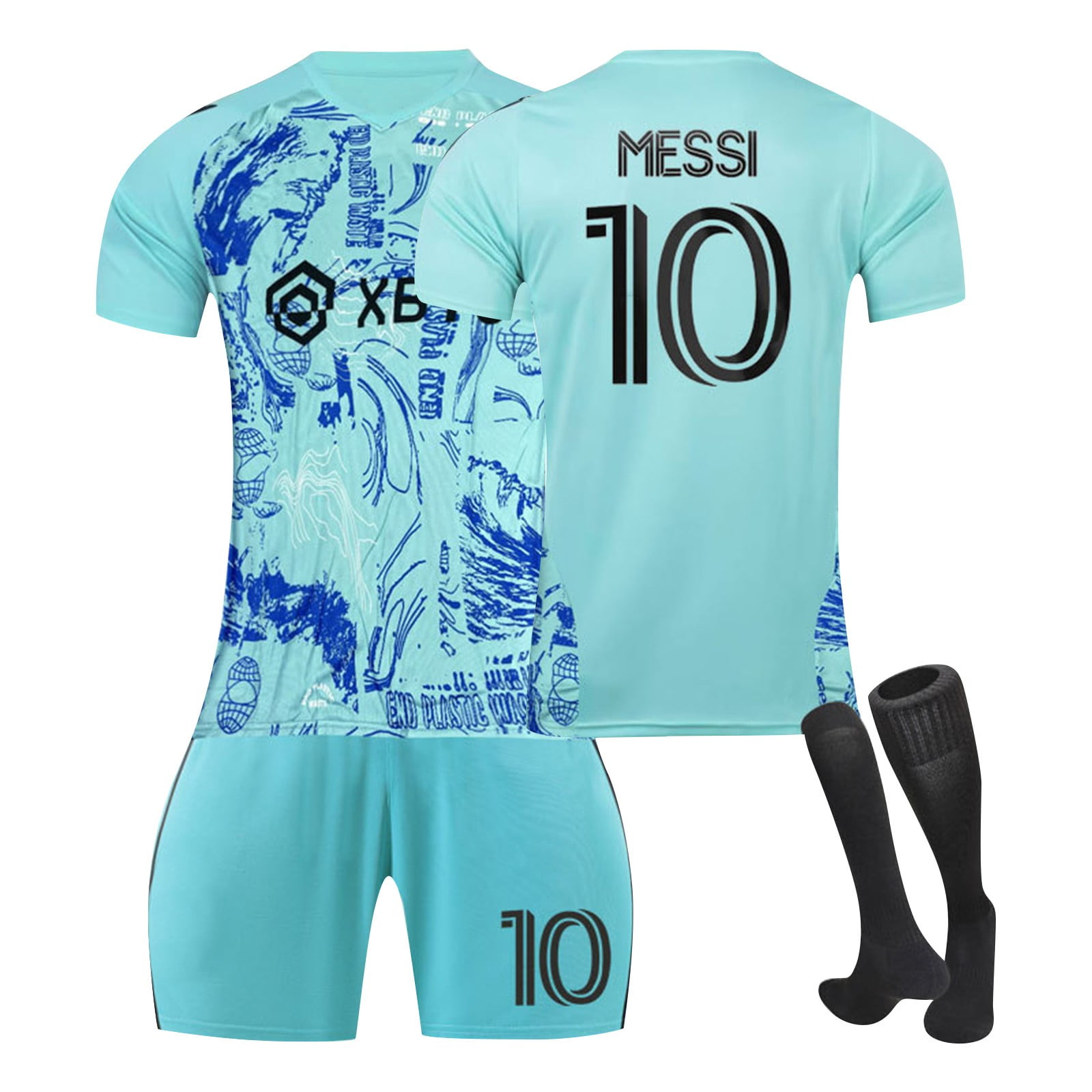 Kebinmy 23/24 Miami Soccer Jerseys 3 Piece Set, #10 Professional Soccer ...