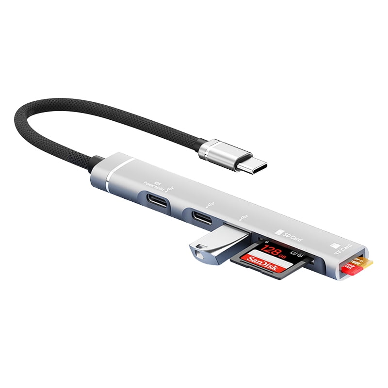 Kebiory 5-in-1 USB C Hub Multiport Adapter,USB 3.0 Port, TF/SD Card ...