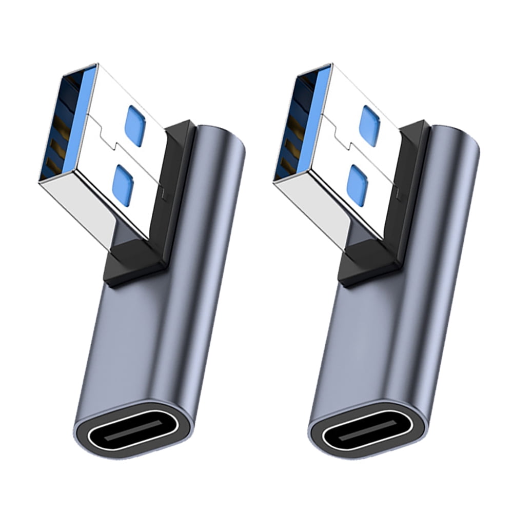 Kebiory 90 Degree USB C to USB A Adapter,Right Angle & Left Angle USB A ...