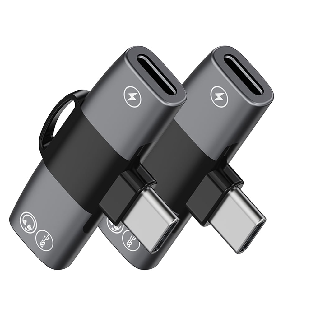 Kebiory Dual USB C Headphone and Charger Adapter, 2-in-1 Type C Audio ...
