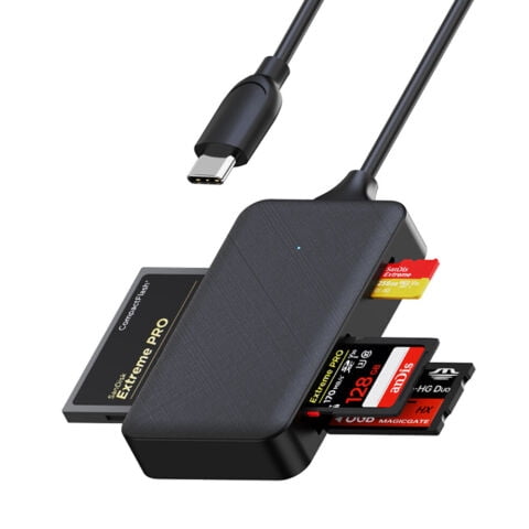 Kebiory Multi-Port 4 in1 Universal SD TF Card Reader,Portable Memory ...