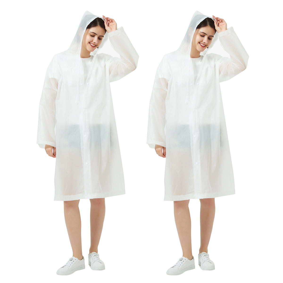 Kebiory Raincoats for Adults Reusable, EVA Rain Ponchos Lightweight ...