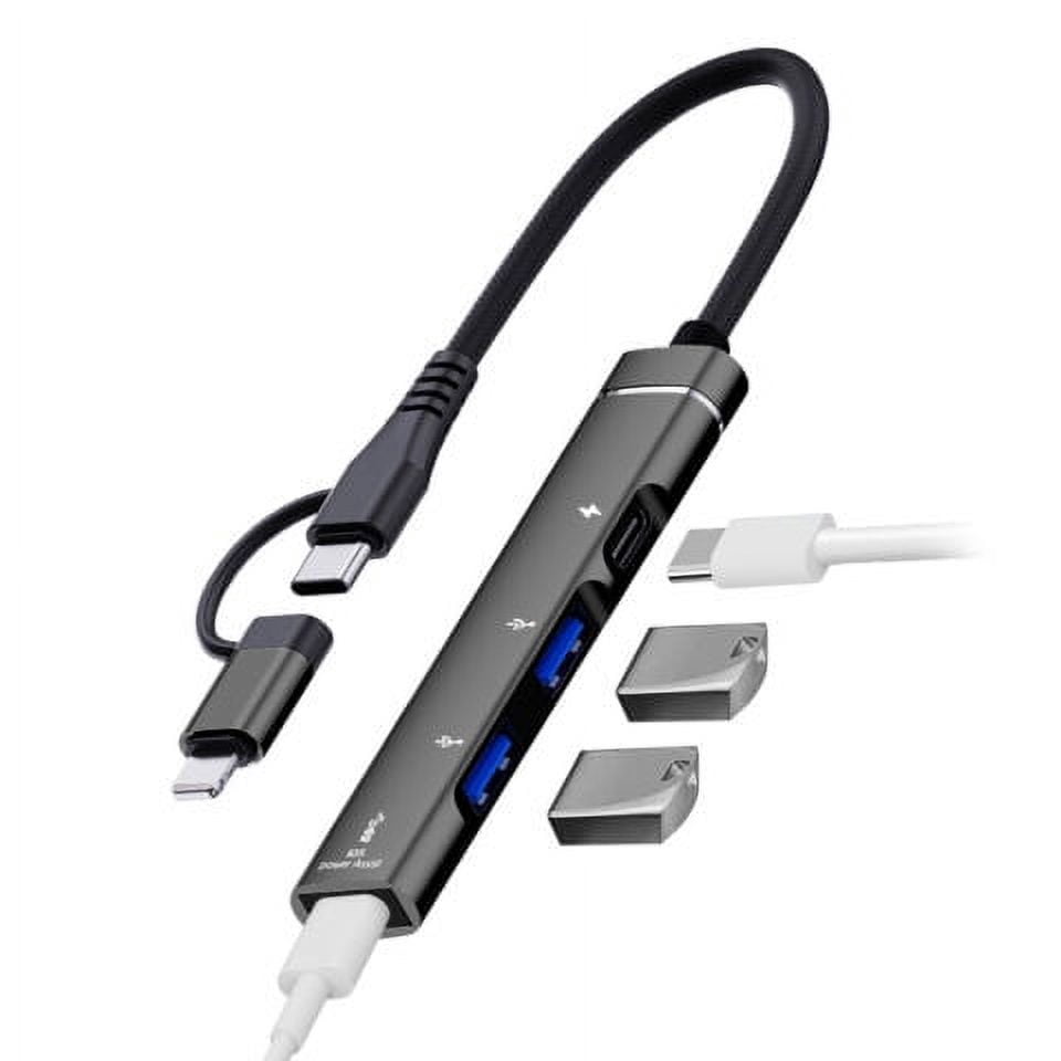 Kebiory USB C Hub, 4-in-1 Portable Data Hub USB Splitter USB 3.0 ...