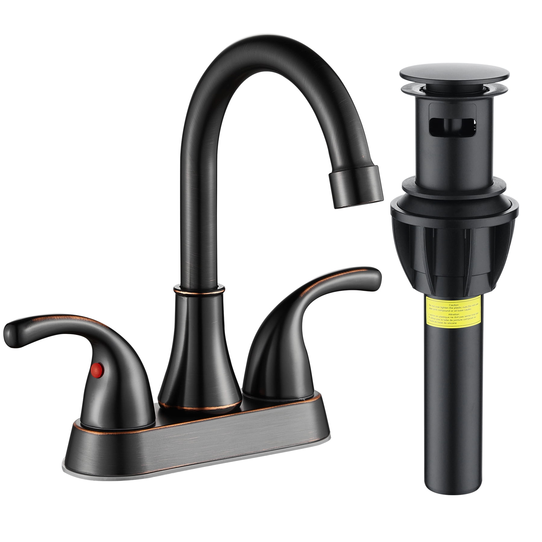 Kede 4 Inch Faucet 2 Handle Bathroom Sink Faucet Lead-Free Oil Rubbed ...
