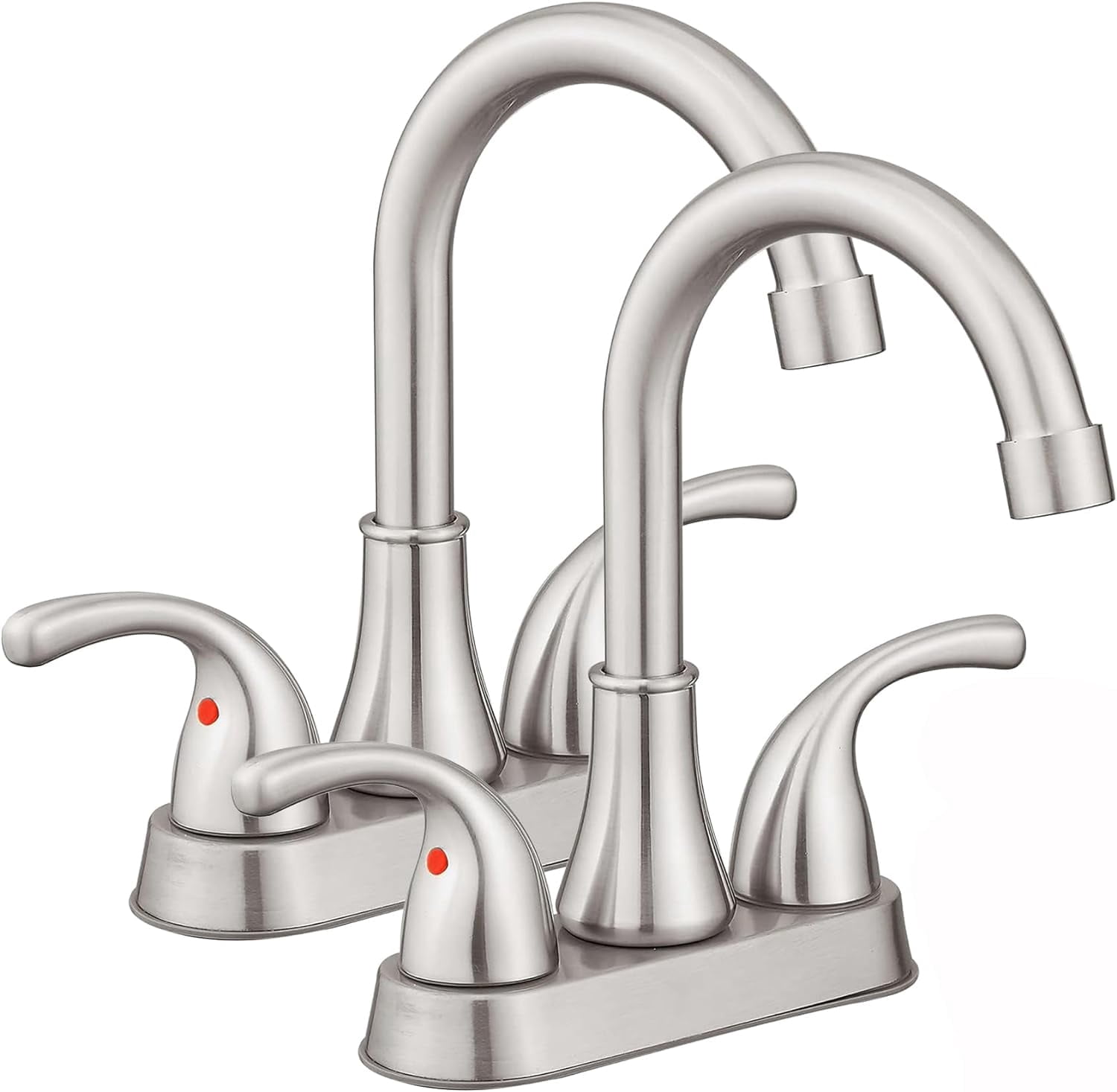 Kede Brushed Nickel Bathroom Sink Faucet 4 Inch Faucet 2 Handle with ...