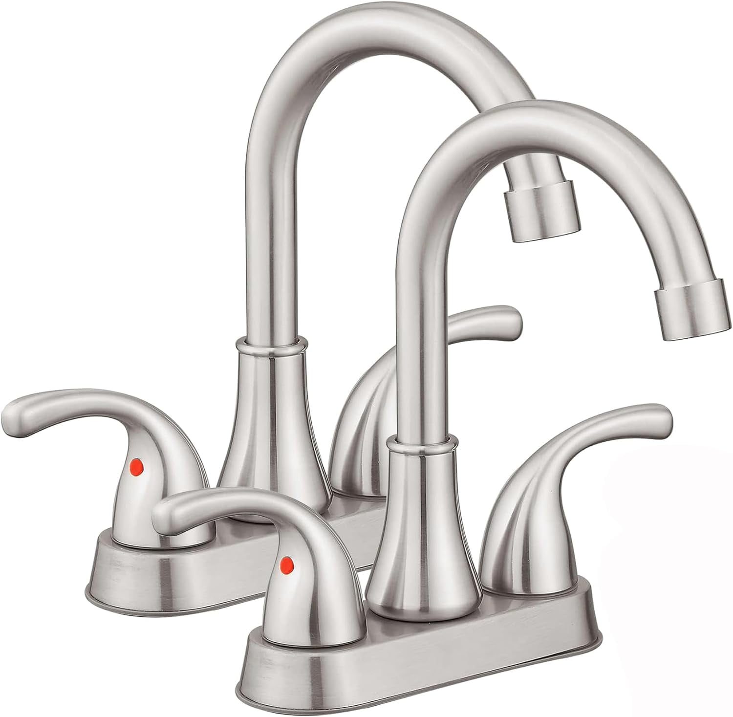 Kede Brushed Nickel Bathroom Sink Faucet 4 Inch Faucet 2 Handle with ...