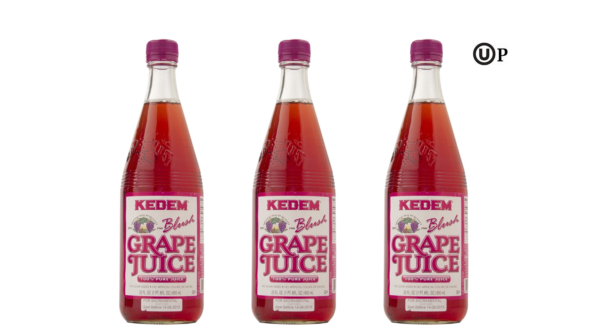 Kedem Blush Grape Juice 22 fl oz, Gluten Free Certified Kosher for ...