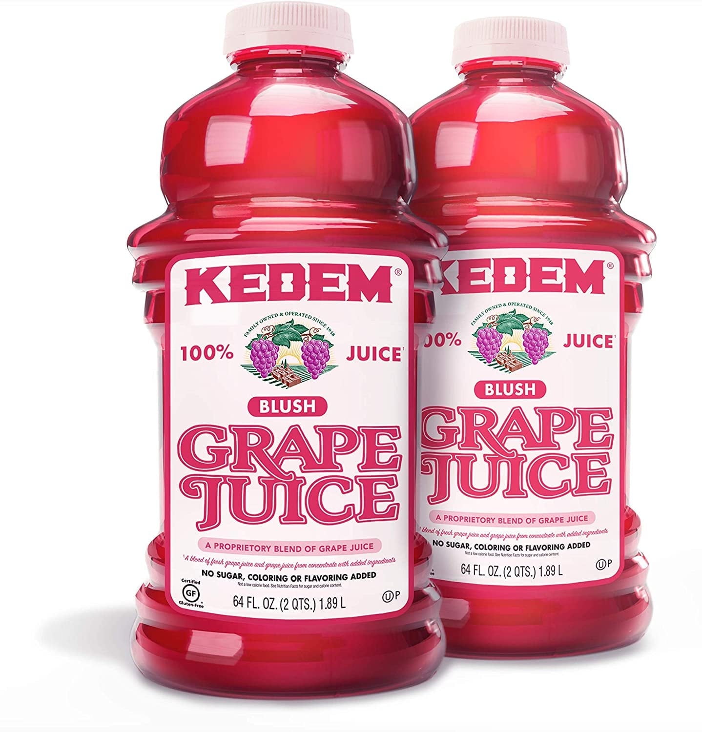 Kedem Non-Alcoholic Blush Grape Juice, Kosher for Passover, 64oz - Pack ...