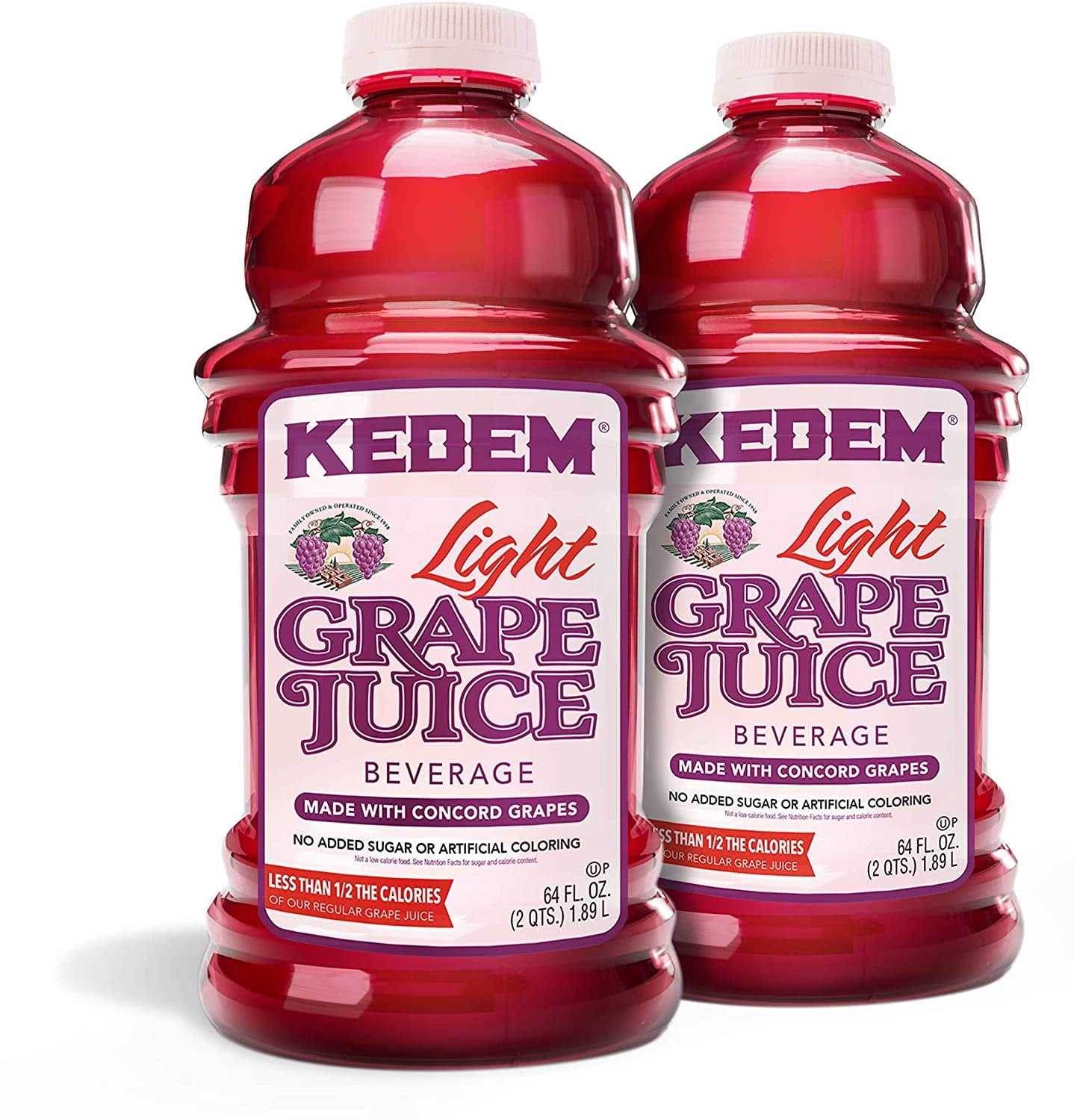 Kedem Light Concord Grape Juice, Low Sugar, Gluten Free & Kosher, 64 oz ...