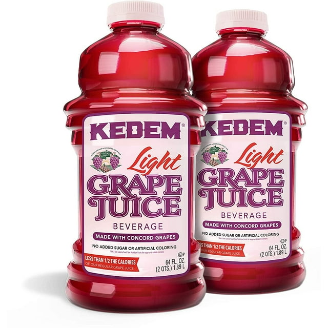 Kedem Light Concord Grape Juice, Low Sugar, Gluten Free & Kosher, 64 oz ...