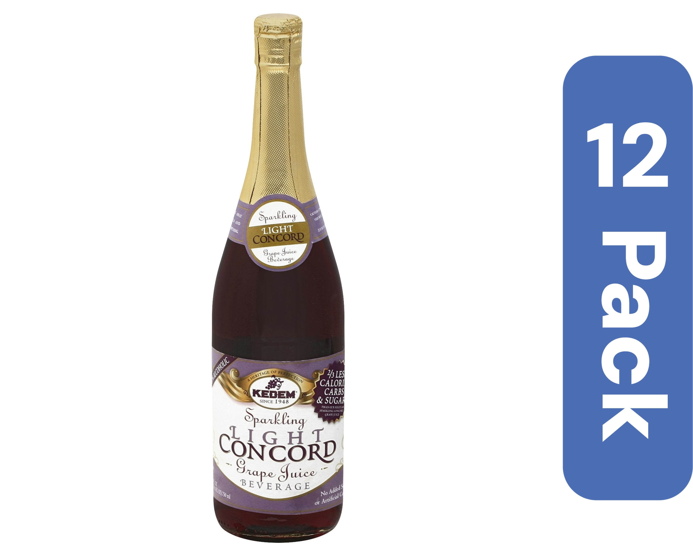 Kedem Sparkling Concord Grape Juice Light 750 ml (Pack Of 12) - Walmart.com