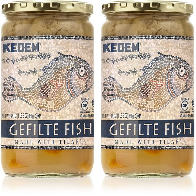 Kedem Tilapia Gefilte Fish 24oz (2 Pack), All Natural, Gluten Free ...