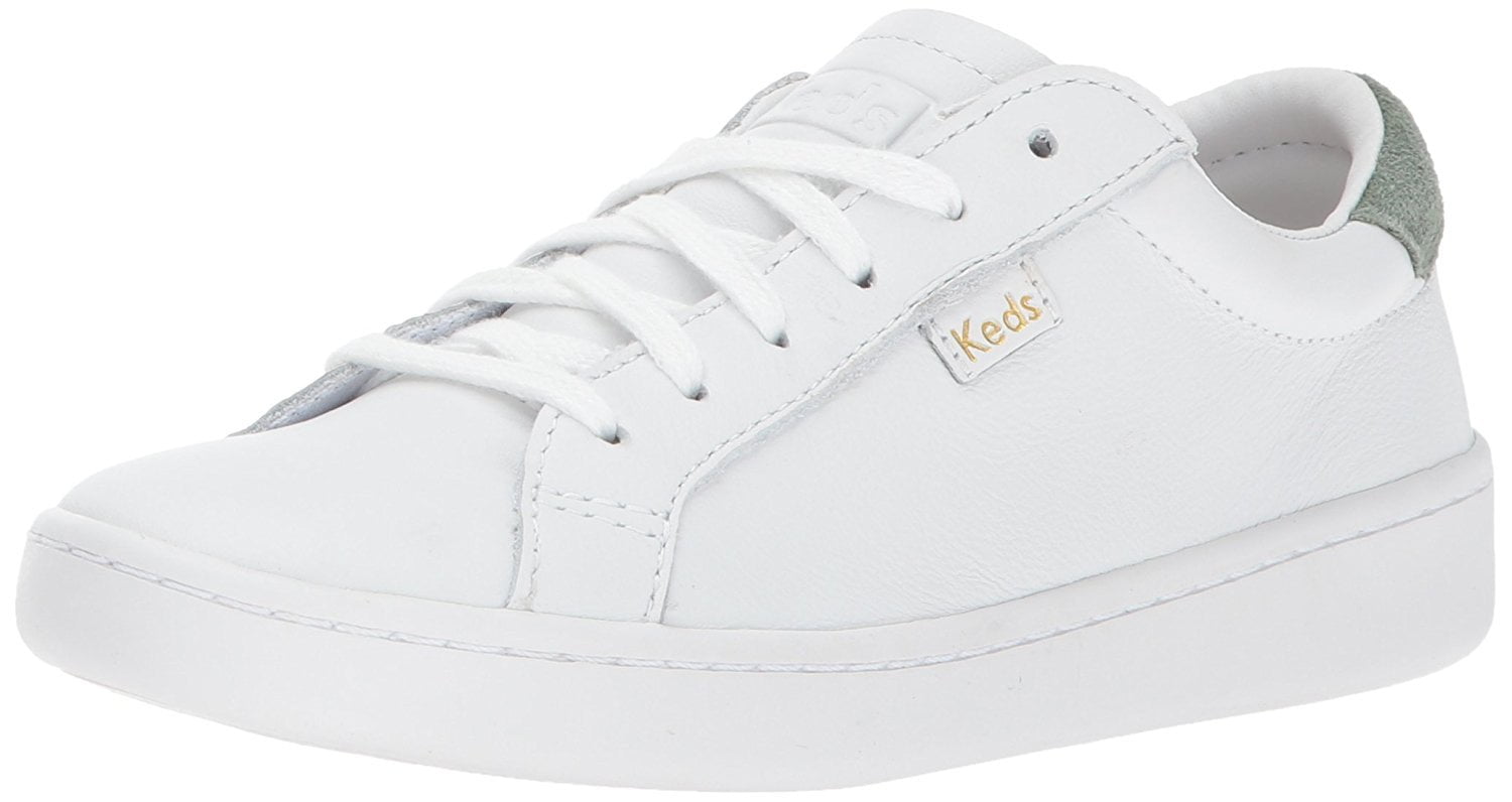 Keds Women's Ace Leather Fashion Sneaker, White/Sage, 9.5 M US ...