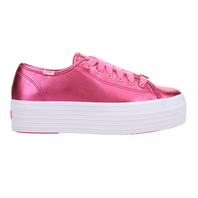 Keds Womens Keds X Barbie Triple Up Metallic Leather Platform Athletic ...