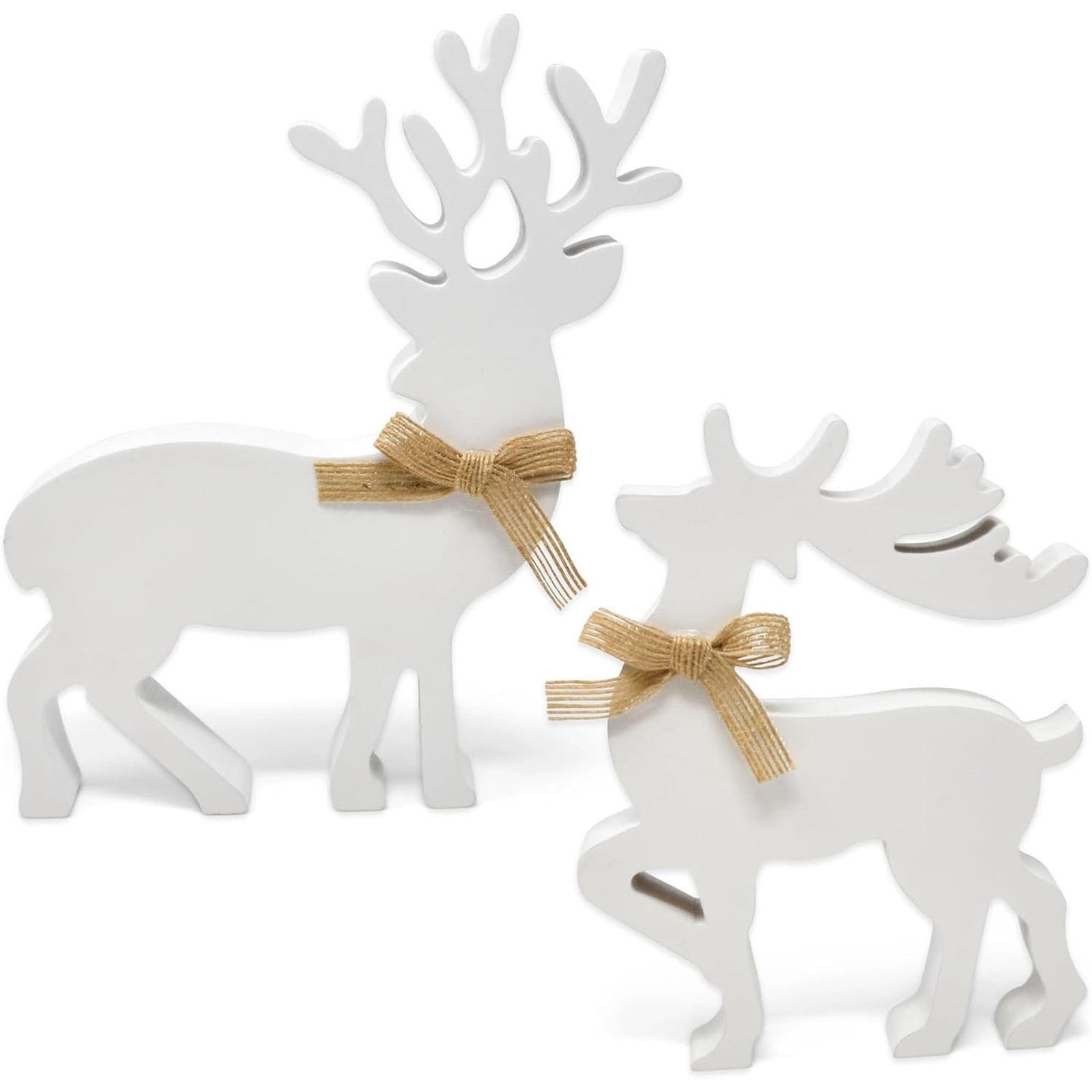 Kedshhgu 2 Pcs Reindeer Wooden Table Decor Christmas Centerpiece ...