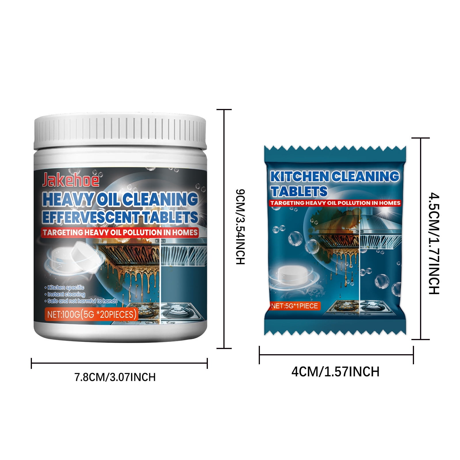 Kedshhgu 20 Pcs Kitchen Cleaning Tablets Efficient Removal of Oil ...