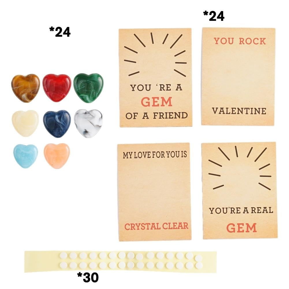 Kedshhgu 24 Pack Valentines Day Gifts for Kids, Valentines Cards with ...